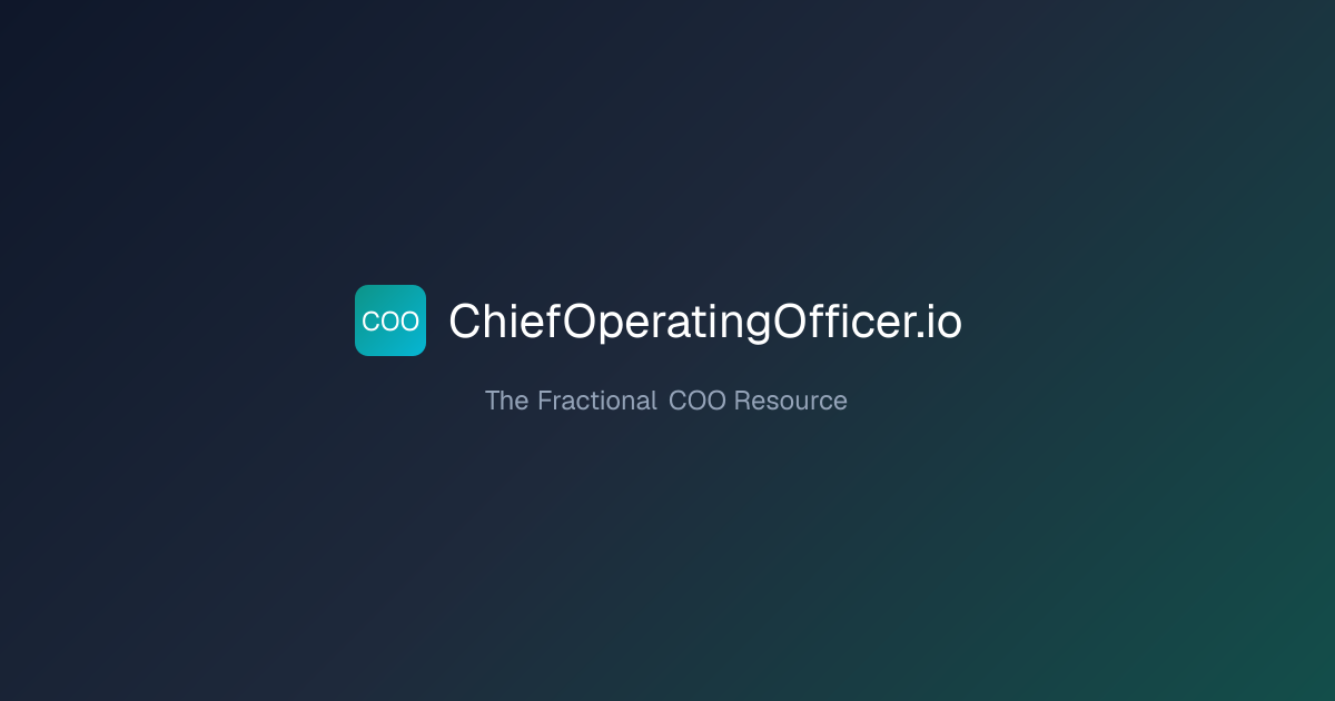 Fractional COO Cost & Pricing Guide (2025) | ChiefOperatingOfficer.io